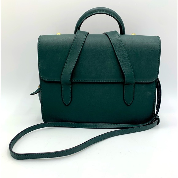 Strathberry | Bags | Nwt Strathberry Bottle Green Leather 2way Mini ...